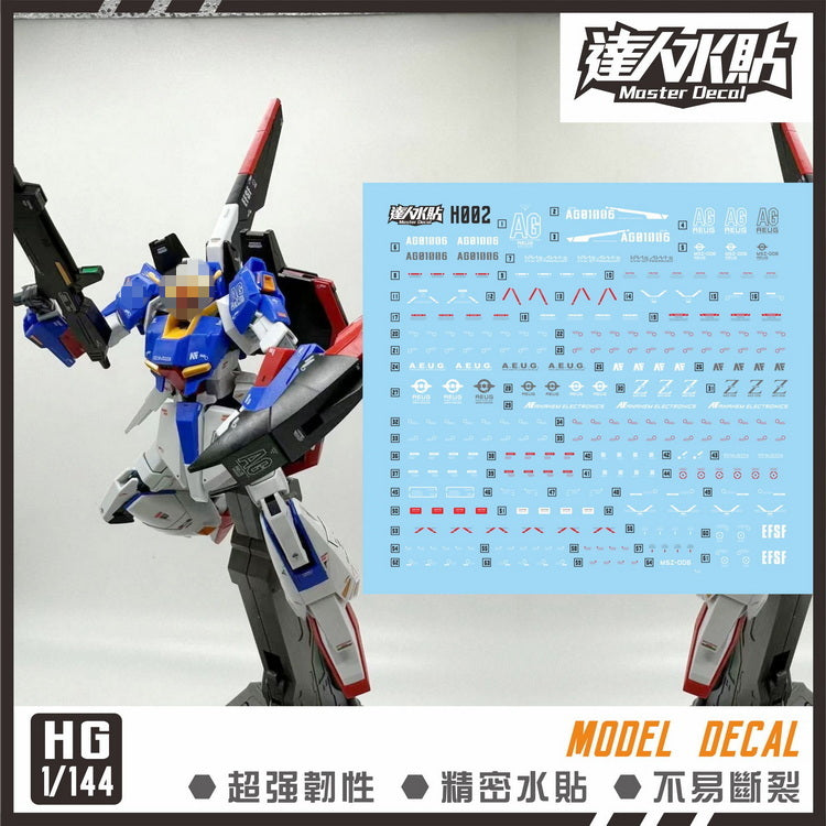MASTER DECAL H002 HG ZETA (precut decal) – Samueldecal & DL model shop