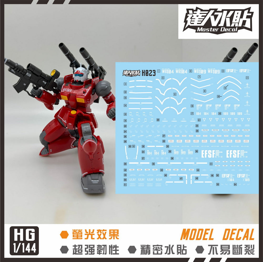 MASTER DECAL H023 HG Guncannon （GTO Ver.） (precut decal) – Samueldecal & DL model shop