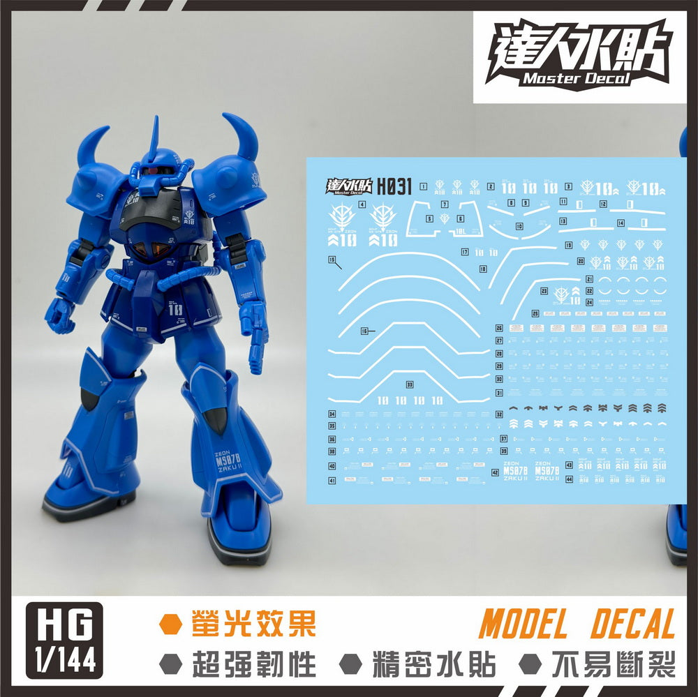 MASTER DECAL H031 HG Gouf (precut decal) – Samueldecal & DL model shop
