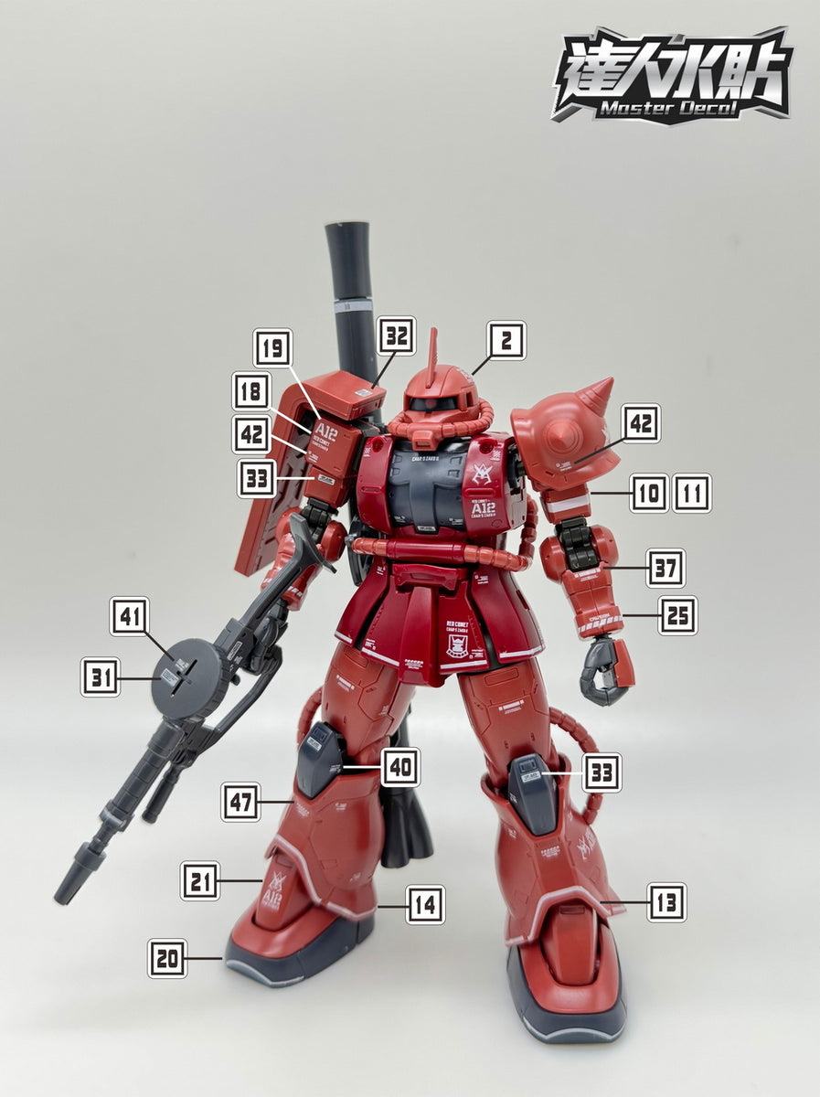 MASTER DECAL H033 HG GTO Char's ZakuII (precut decal) – Samueldecal ...